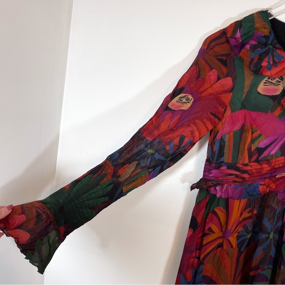 FARM Rio | Dresses | Nwt Farm Rio Bird Flowers Tiered Maxi Dress Jungle ...